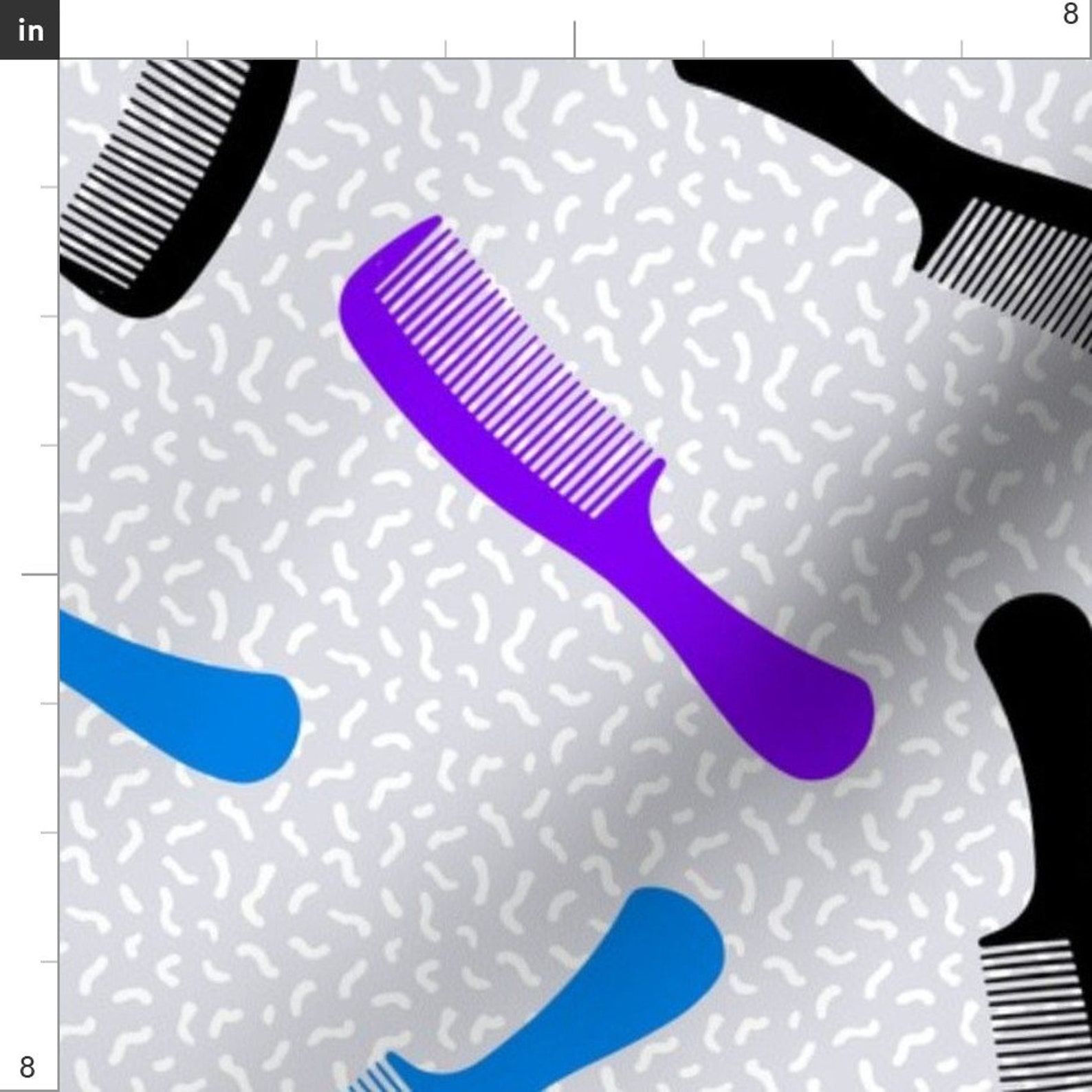 80s Hairbrush Purple Blue Fabric 80s Combs Hair Brush Salon | Etsy