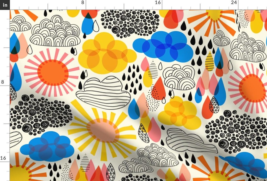 Weather Fabric -the Sun Always Shines Above the Clouds by Sandra Hutter ...