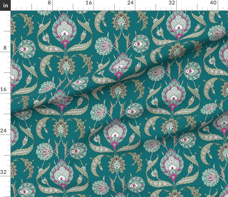 Arabesque Fabric the Arabesque Faience Nightwind on - Etsy