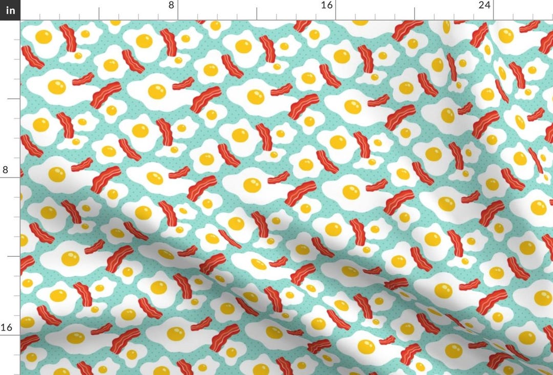 Breakfast Fabric Egg Bacon Pattern by Kostolom3000 Egg Bacon Breakfast ...