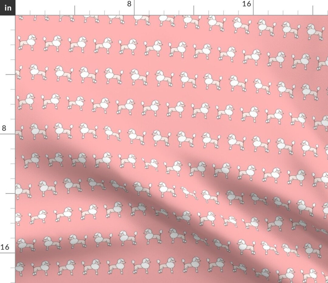 Pink Poodle Fabric Poodles // Pink Dogs Nursery Baby Girl Design by ...