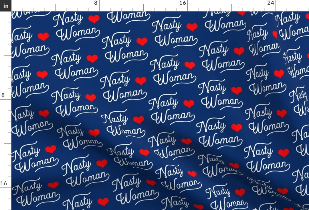 Navy Feminist Fabric Nasty Woman by Brainsarepretty Womens March Cotton ...
