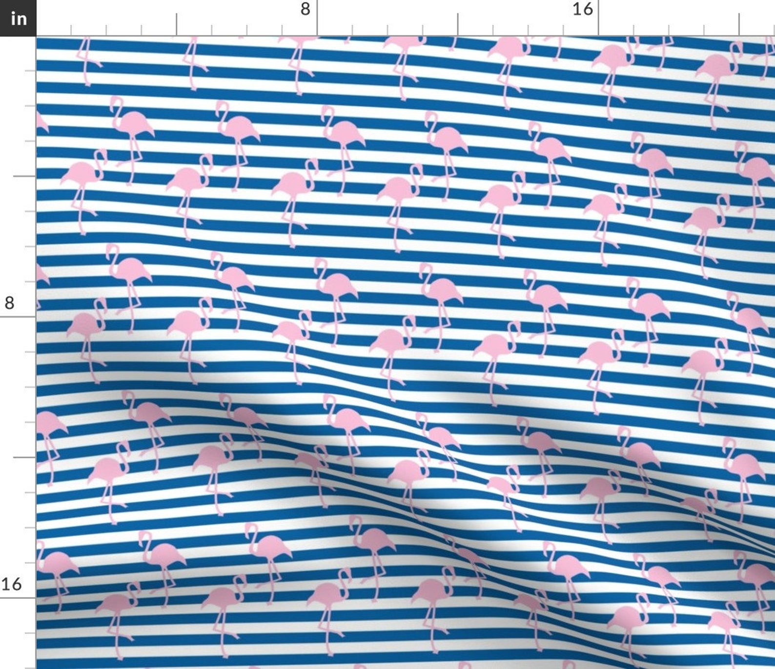 Preppy Flamingo Stripe Fabric Nautical Flamingo Jill Bull - Etsy
