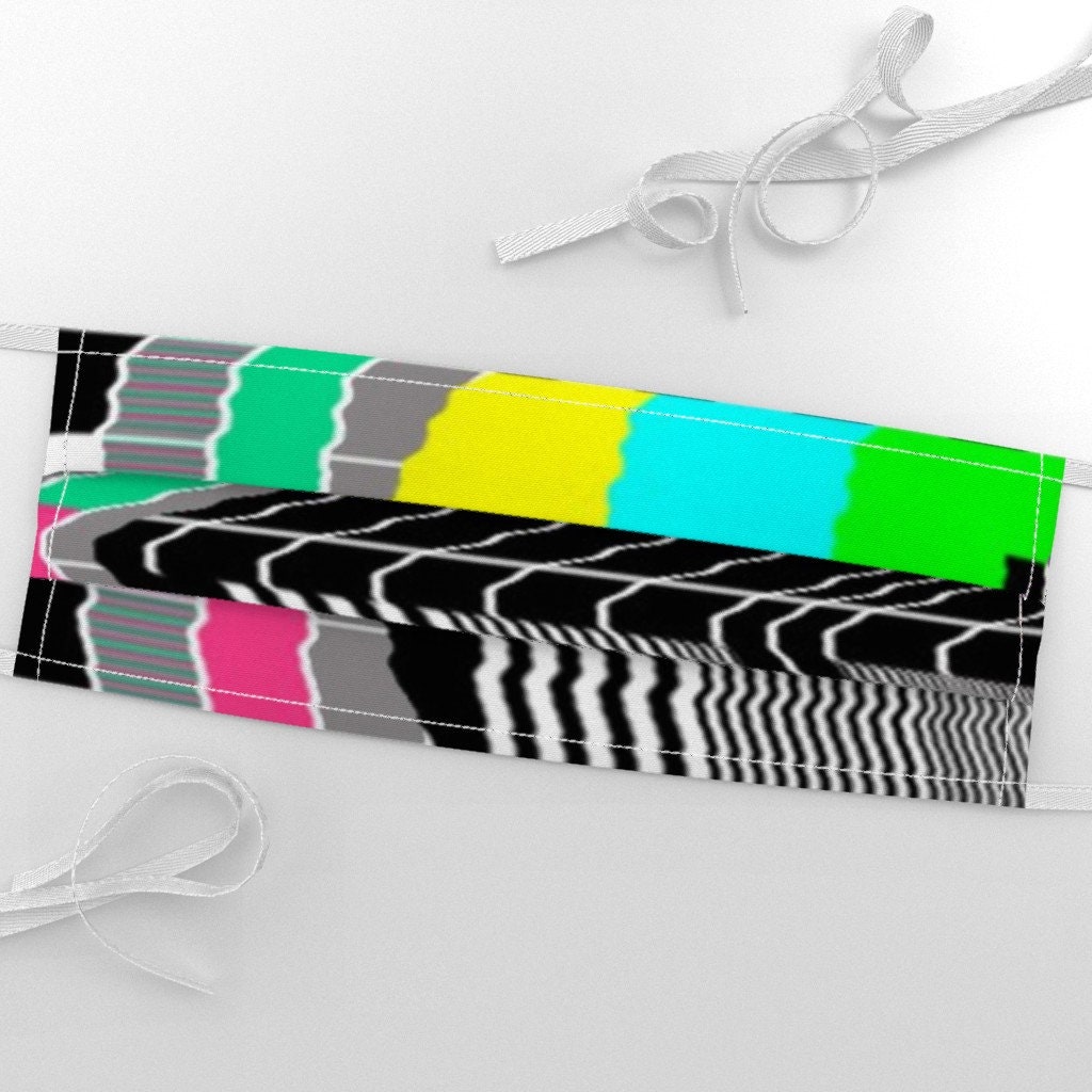 Test Patterns Fabric TV Test Multi Colors Analogue Retro - Etsy