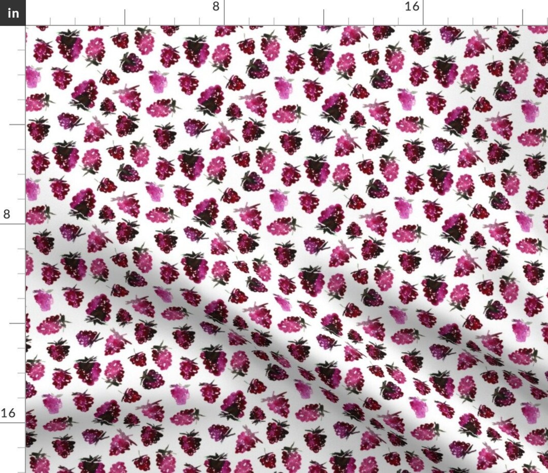 Watercolor Blackberry Fabric Watercolor Blackberries by - Etsy