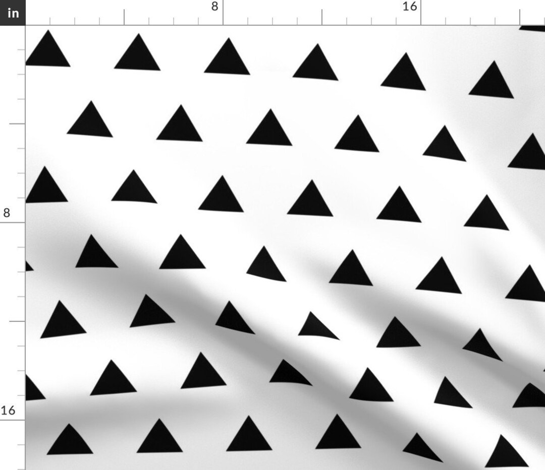 Black Triangles Fabric Black on White Abstract Geometric Monochrome ...