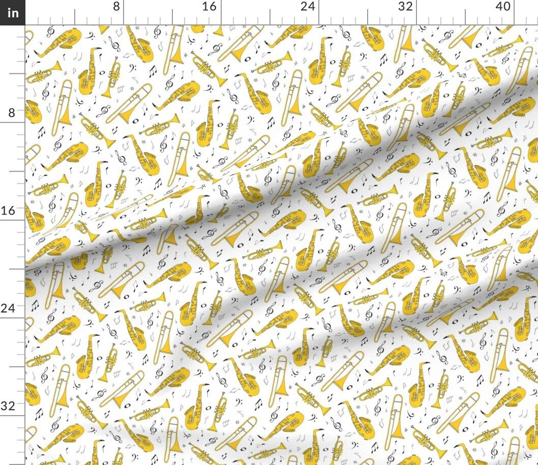 Brass Instrument Fabric Instruments by Lprspr Jazz Music | Etsy