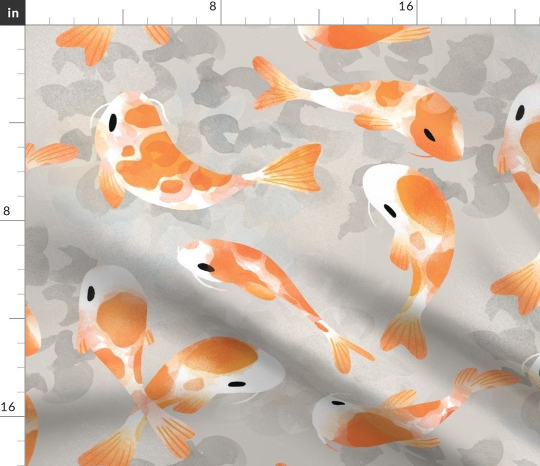 Koi Fish Fabric Japanese Koi Fish by Tarynosaurus Koi Fish Pond ...
