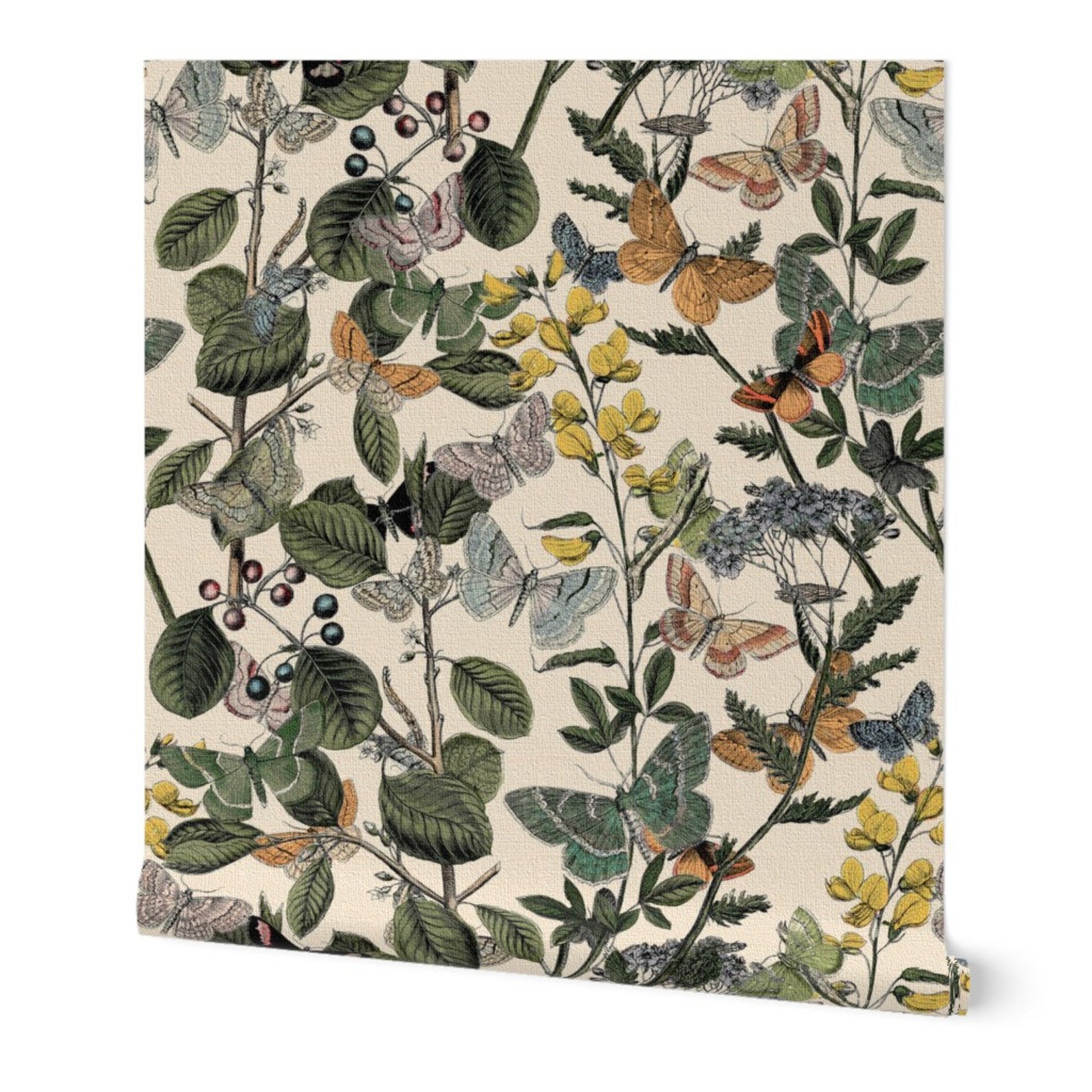 Butterfly Botanical Wallpaper Butterfly Garden by - Etsy