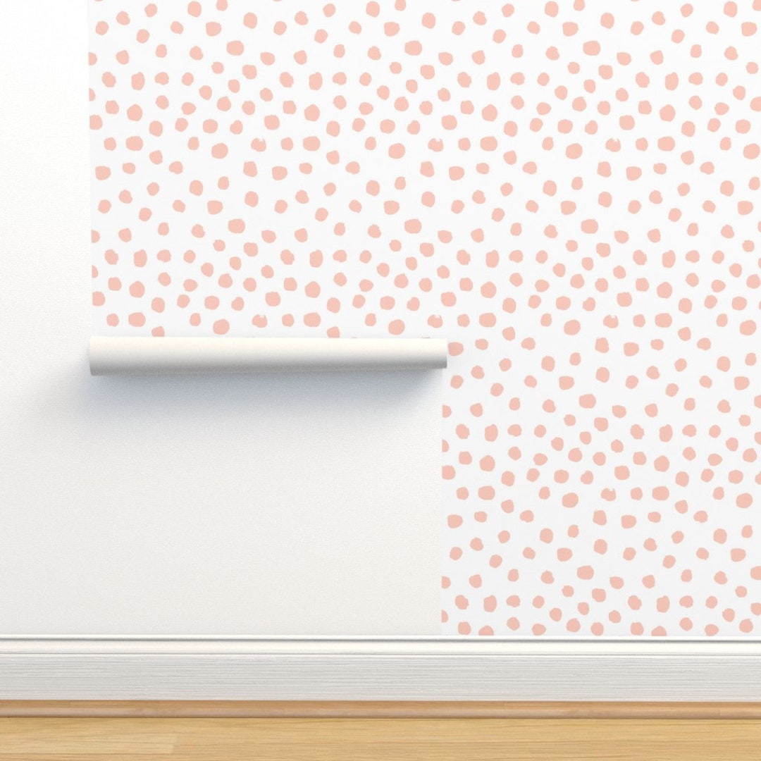 Girls Wallpaper Dots Blush Nursery Mini Dots by - Etsy