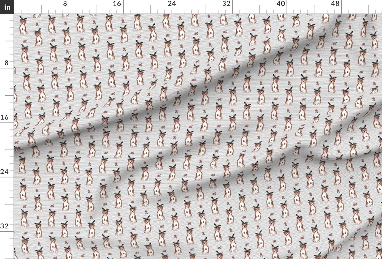 Pitbull Fabric - 4" Pit Life - Red Pitbull - Grey Stripes Floral by ...