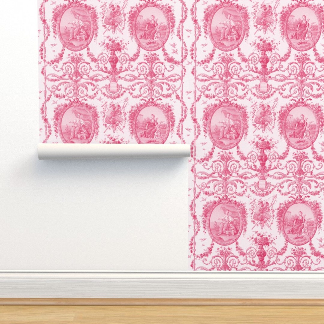 Rococo Wallpaper Pink Dawn Rococo Harvest by - Etsy