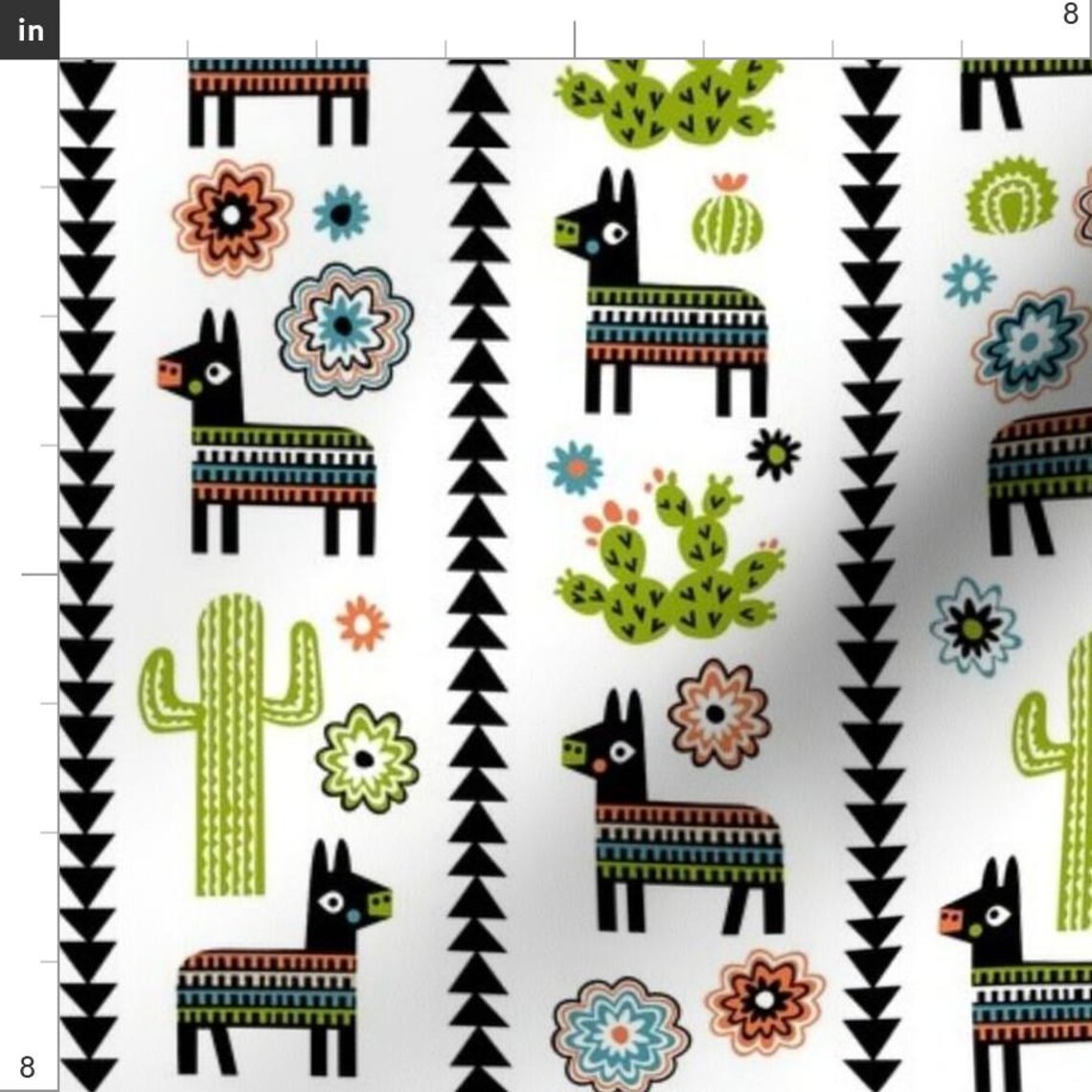 Mod Scandi Cactus Fabric - El Burro Feliz by Chris Jorge - Boho ...