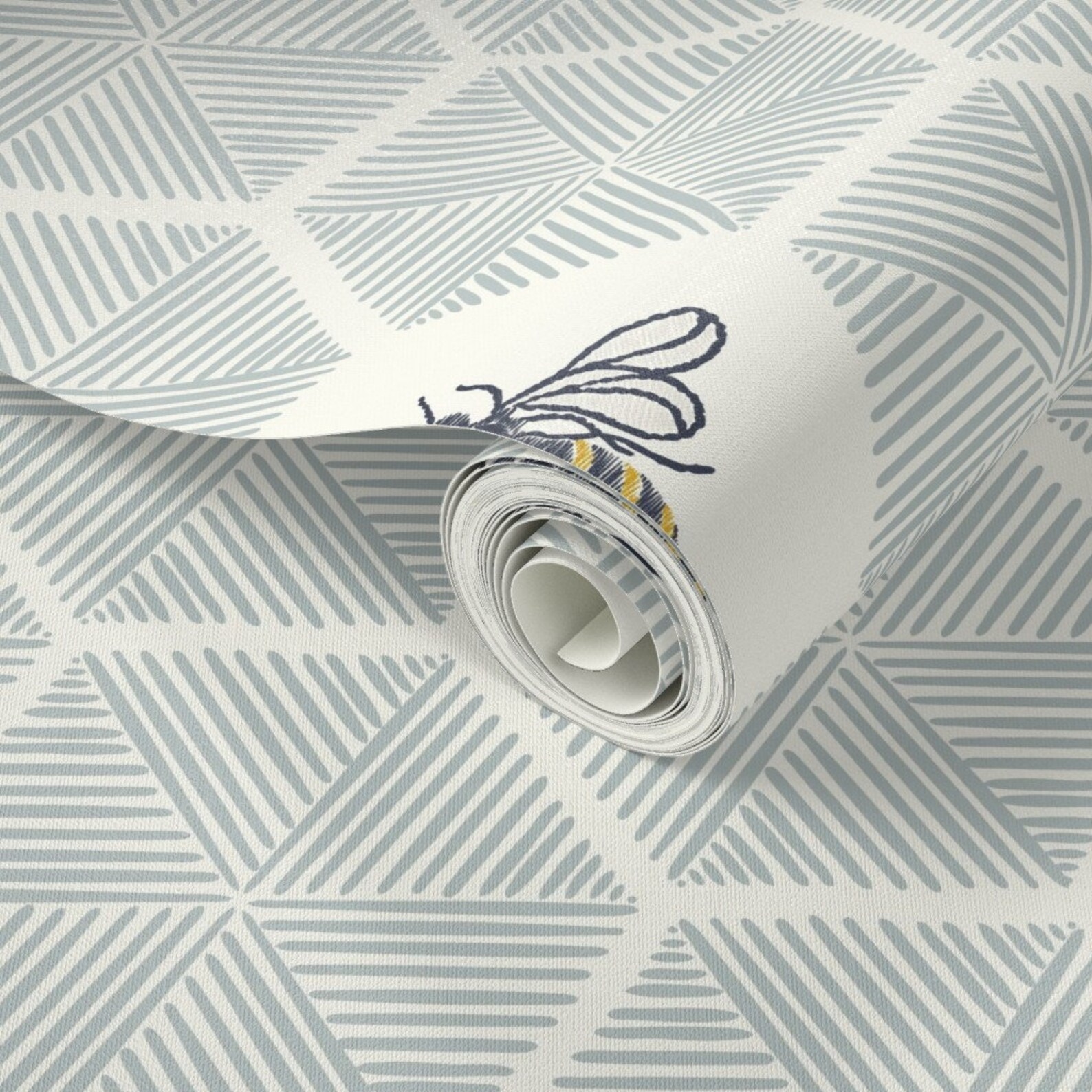 Honey Bees Wallpaper Stitched Bees Honeycomb by - Etsy