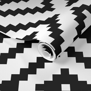 Black and White Aztec Wallpaper Aztec Black by - Etsy