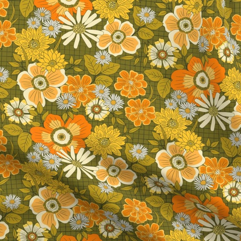 1970s Retro Fabric - Etsy