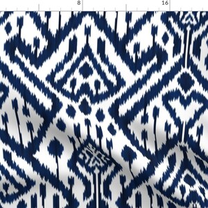 Abstract Indigo Ikat Fabric Indigo Deco Ikat Smlr by - Etsy