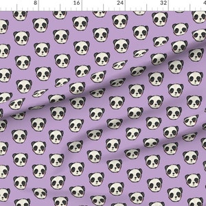 Panda Fabric Purple Pandas by Almostnoelle Purple Panda - Etsy