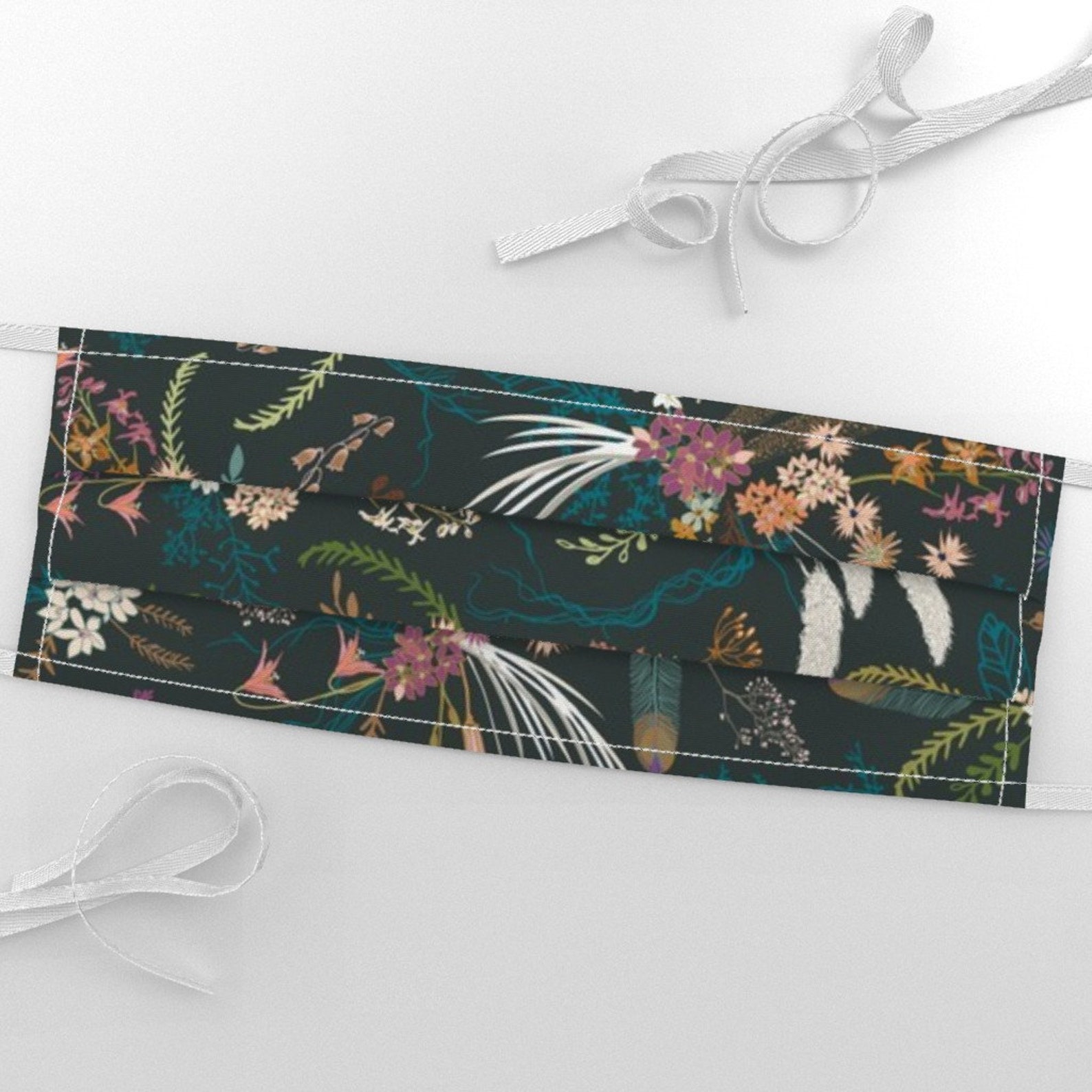 Dark Floral Fabric Sheba Floral dark by Nouveau Bohemian | Etsy