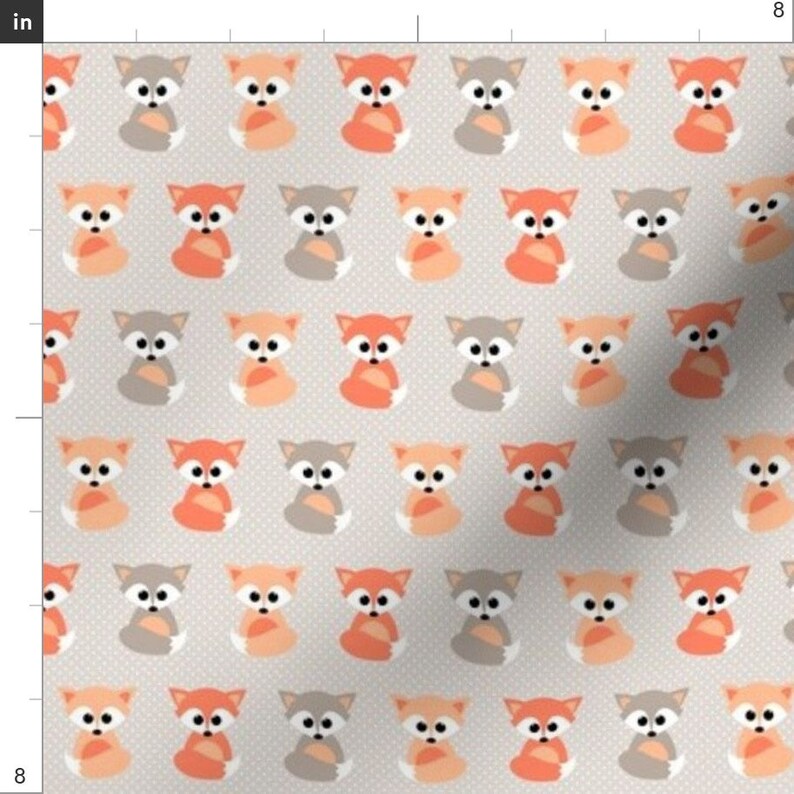 Fox Fabric Ditsy Baby Foxes by Heleenvanbuul Baby Woodland - Etsy
