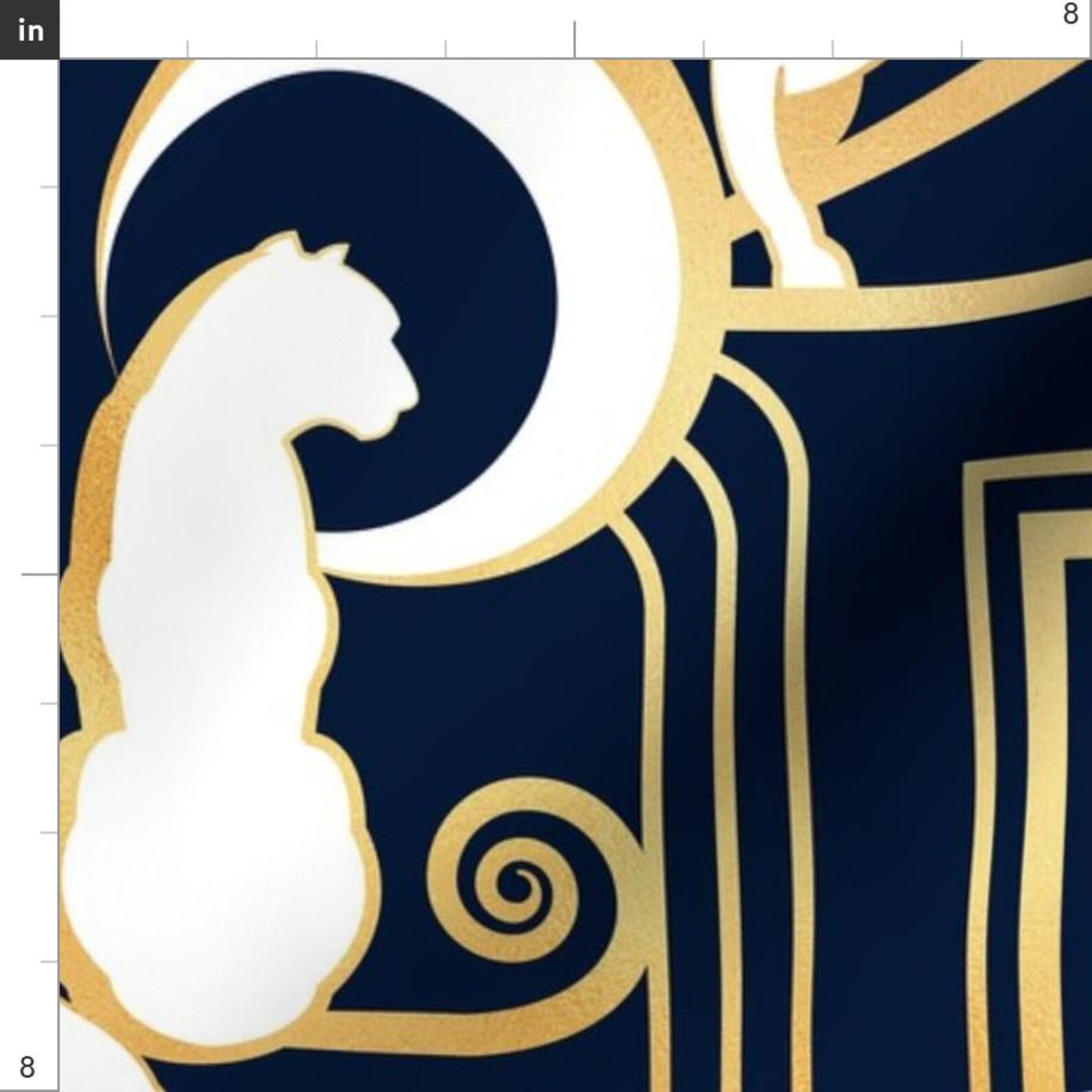 Navy Blue Fabric - Deco Gatsby Panthers // Navy and Gold by ...