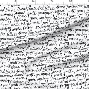 Literary Writing Fabric Literary Calligraphy by Radianthomestudio Back ...