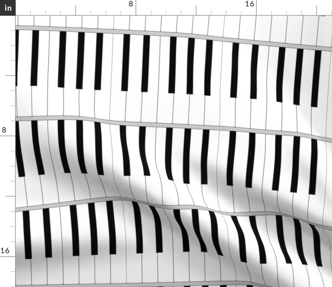 Keyboard Show Fabric 01920731 Pianoforte Keyboard Life-sized by Sef ...