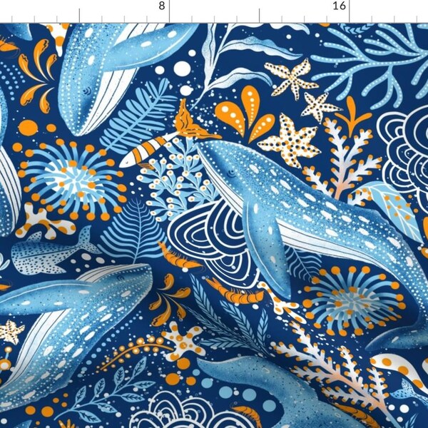 Whale Fabric - Etsy