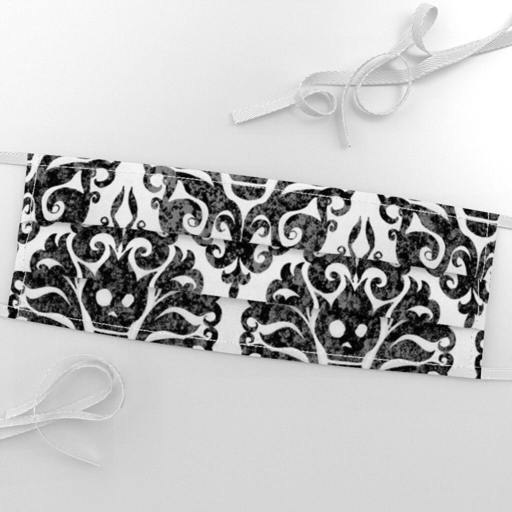 Skull Damask Fabric Spooky Damask Decay by Pattysloniger - Etsy