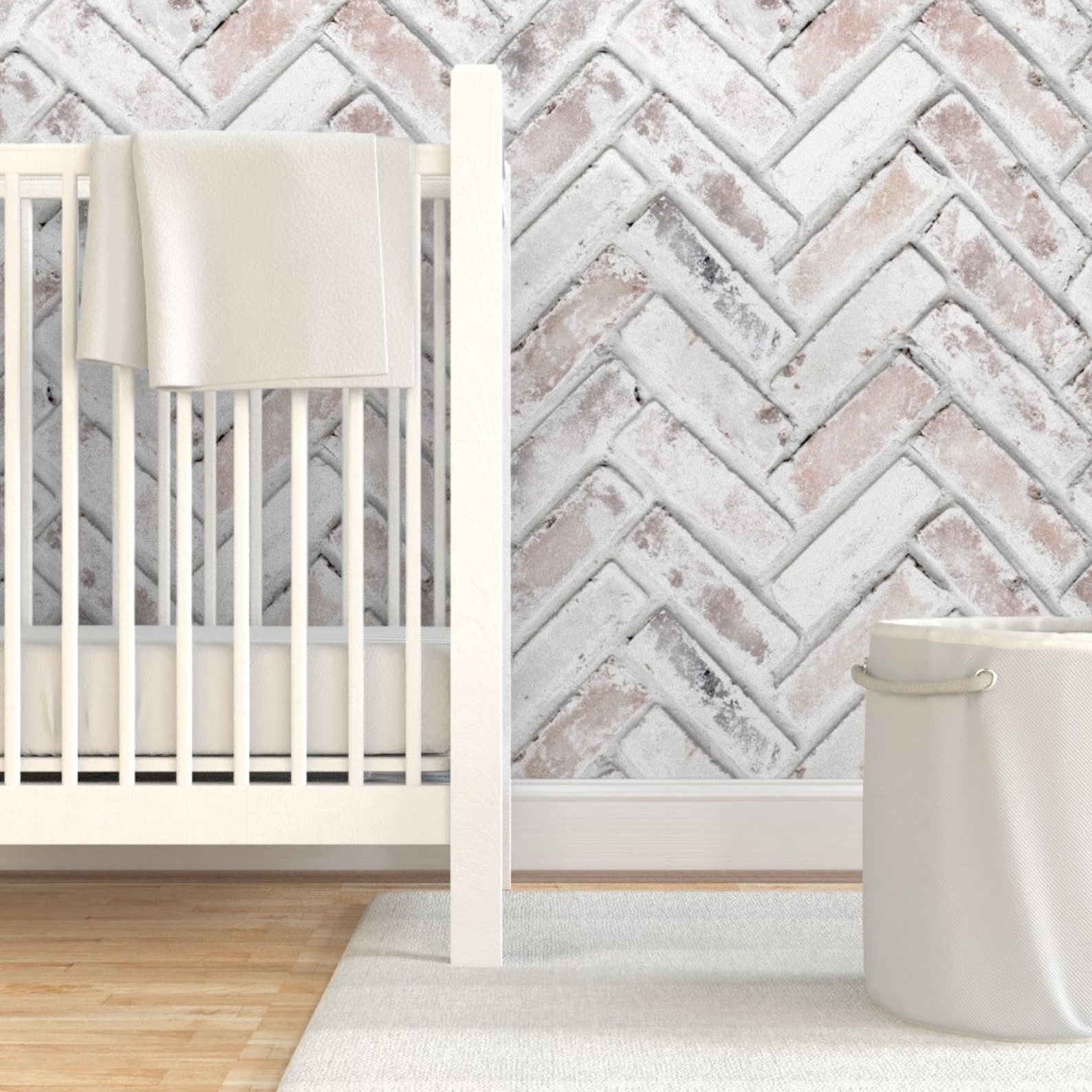Chevron Brick Wallpaper Faux Brick Herringbone by Erin - Etsy