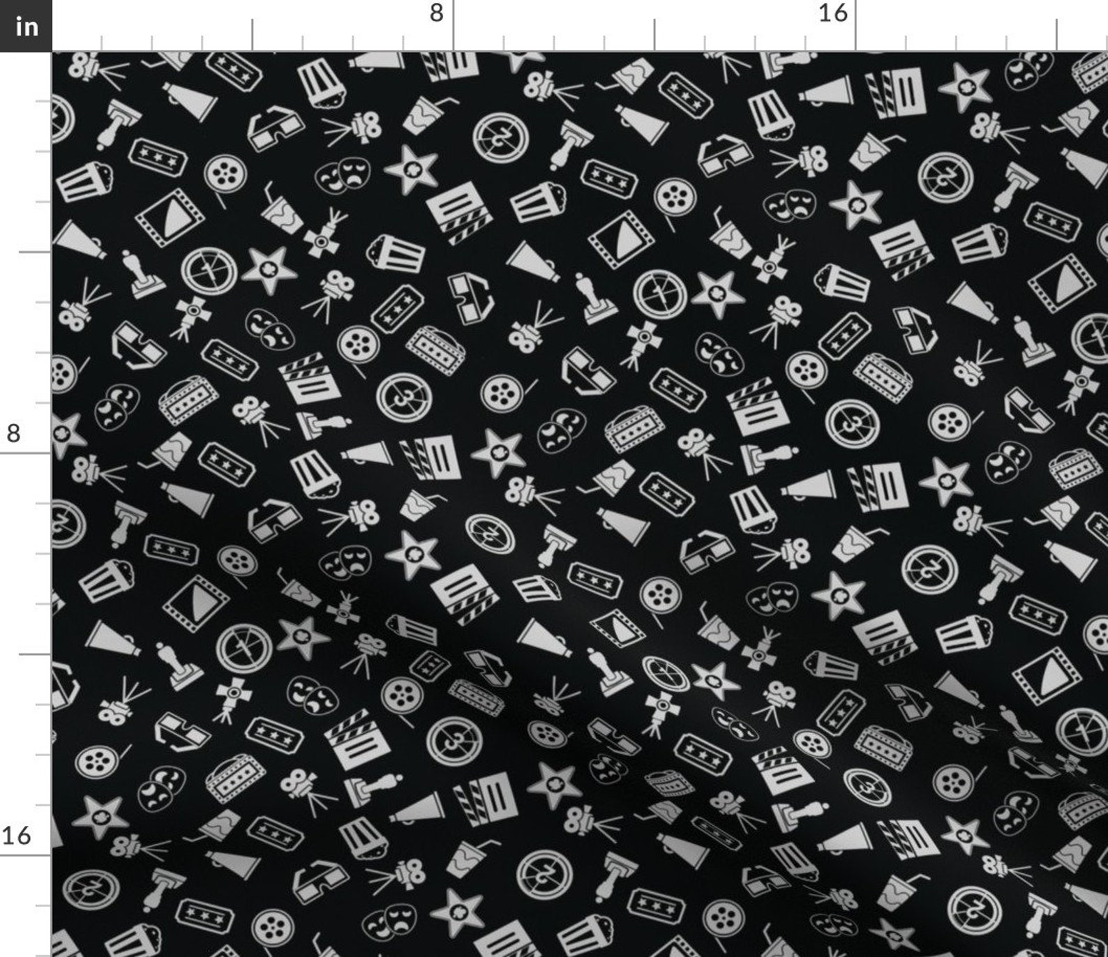 Movie Fabric That's Entertainment Black Gray by - Etsy