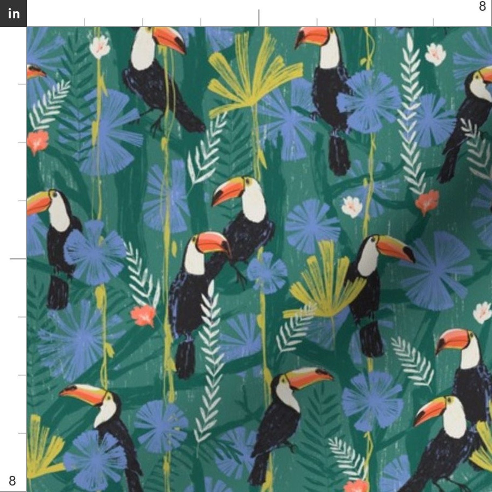 Toucans Fabric Afternoon Hang by Allierunnion Toucans Bird - Etsy