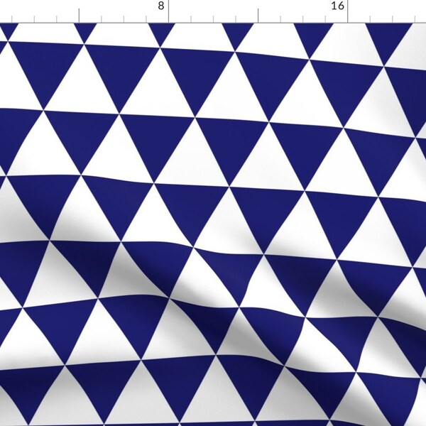 Navy Blue Triangles Fabric - Etsy