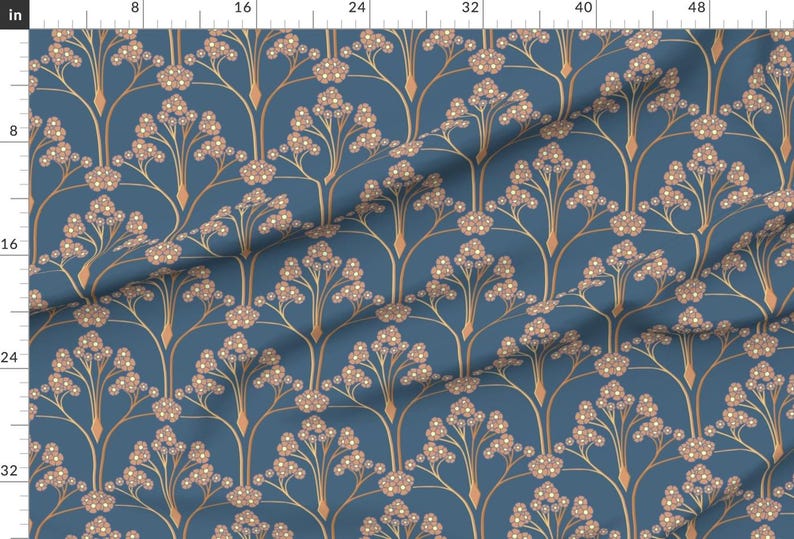 Soft Floral Fabric - Art Deco by Rozanka - Art Deco Vintage Antique ...