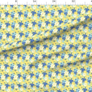 Topical Turtle Fabric Island Turtles Blue Hawaii by Colour - Etsy