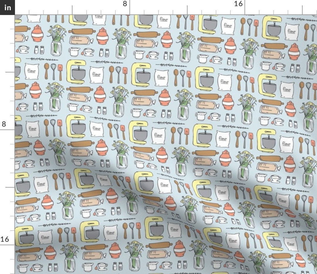 Kitchen Fabric From the Kitchen by Brushwelldesigns - Etsy