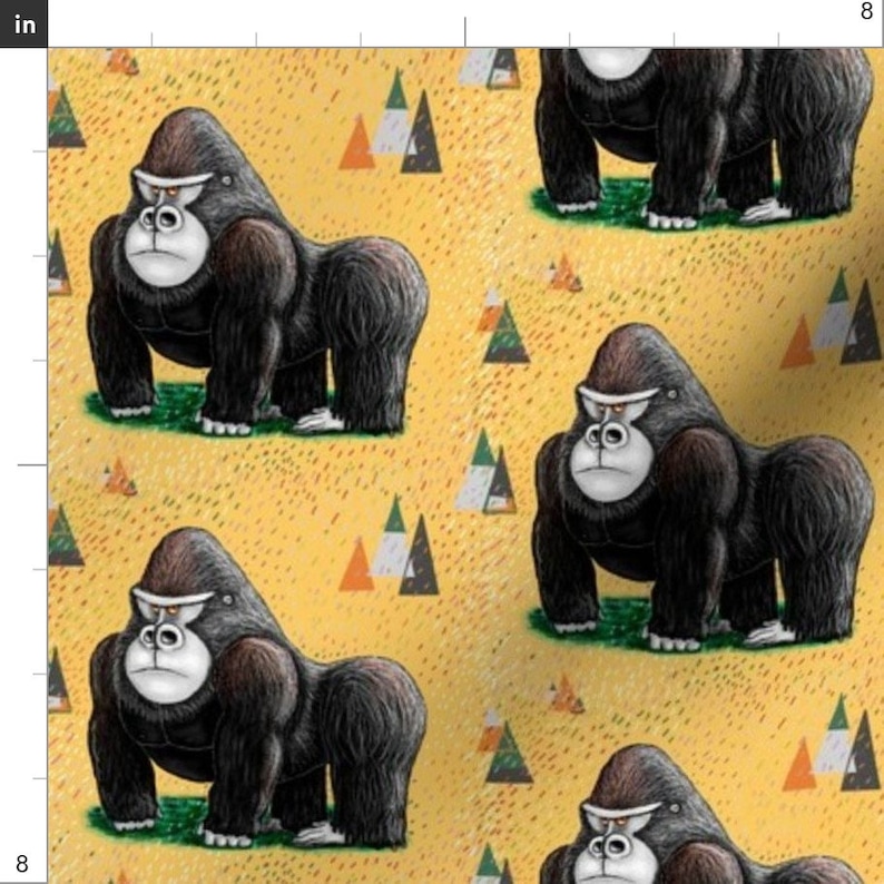Gorilla Fabric Endangered Mountain Rainforest Silverback | Etsy