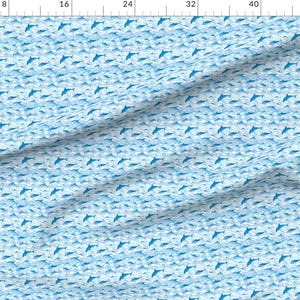 Dolphins Fabric - Dolphins Riding the Ocean Waves by Fabric is My Name ...