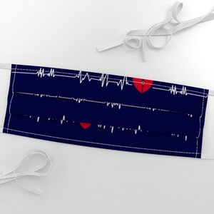 Beating Heart EKG Medical Fabric Zipper Open Heart Ekg - Etsy