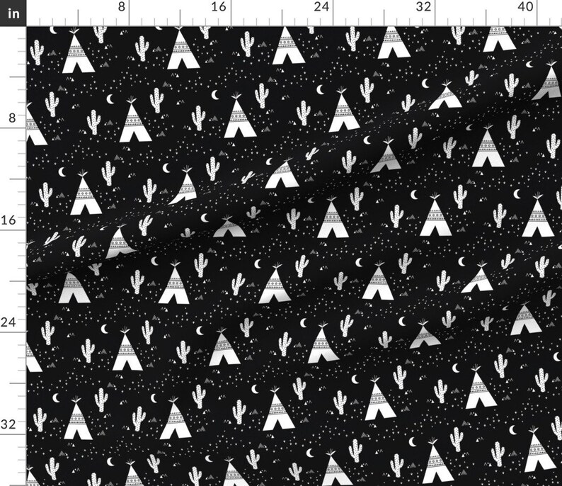 Teepee Fabric Teepee Black Background by Kimsa Teepee | Etsy