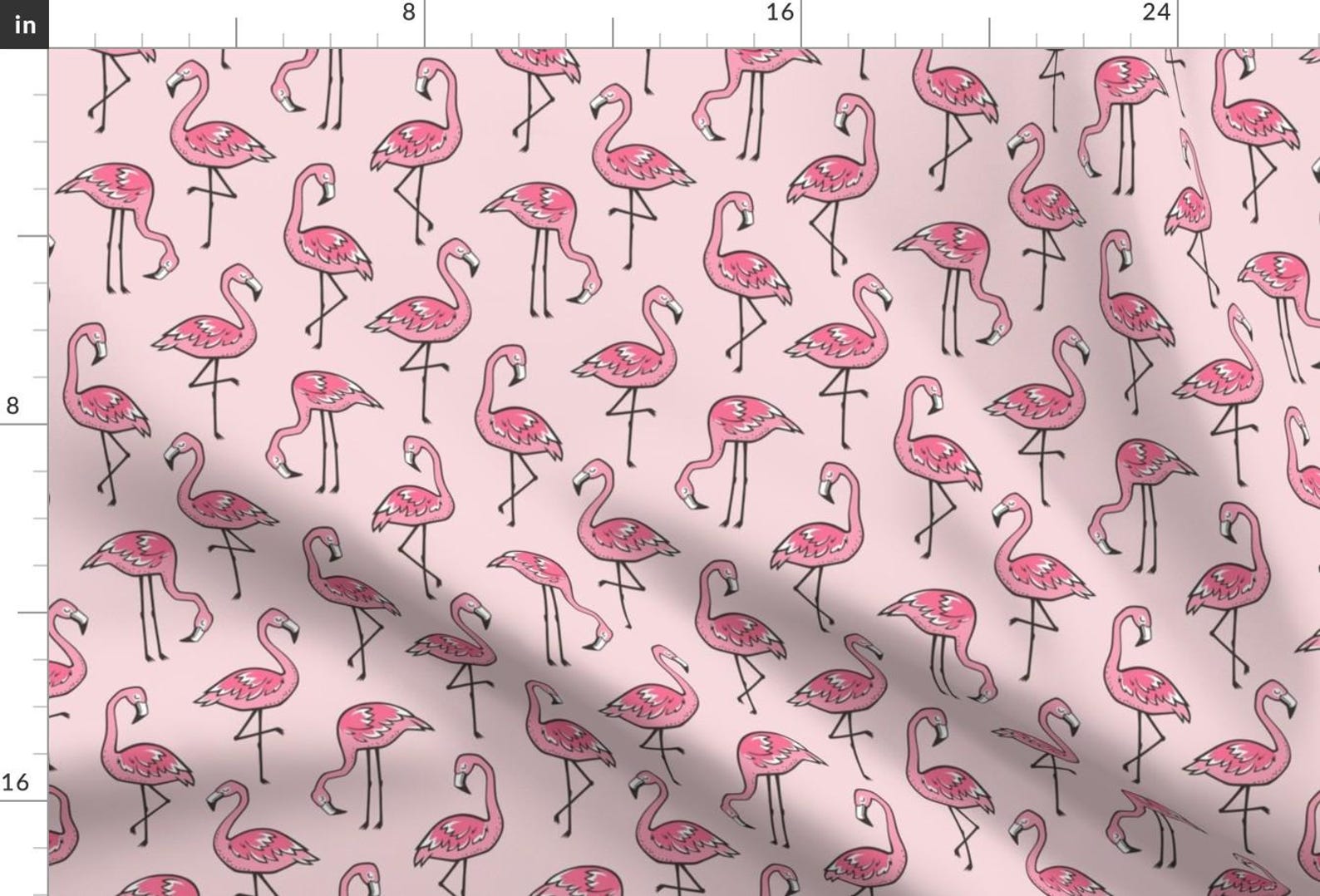 Flamingo Fabric - Flamingos in Pink by Caja Design - Flamingos Cotton ...