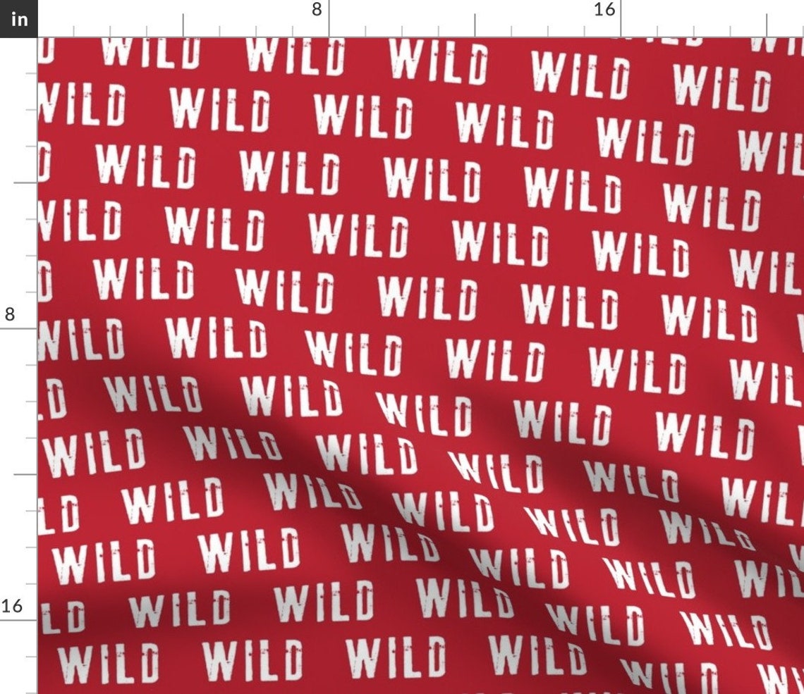 Wild Fabric Wild red by Littlearrowdesign Wild | Etsy