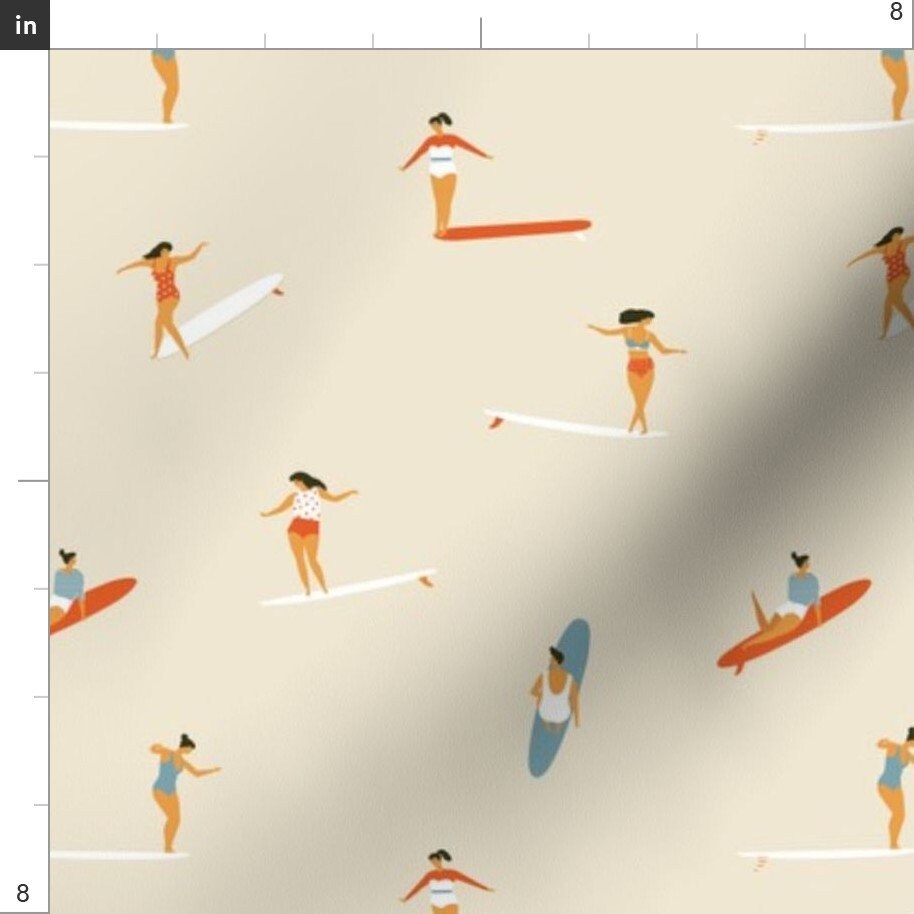 Surfing Fabric Soul Surfers White by Tasiania Surfing | Etsy