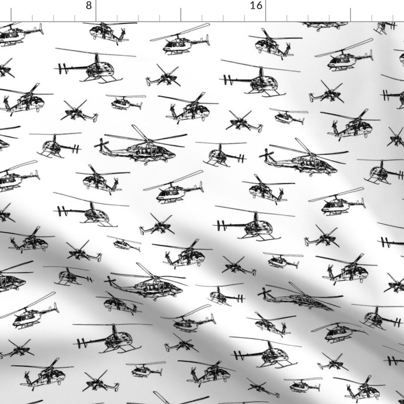 White Helicopter Fabric - Etsy UK