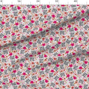 Swear Fabric - Pretty Sweary Cuss Words Grey by Cynthiafrenette - Cuss ...