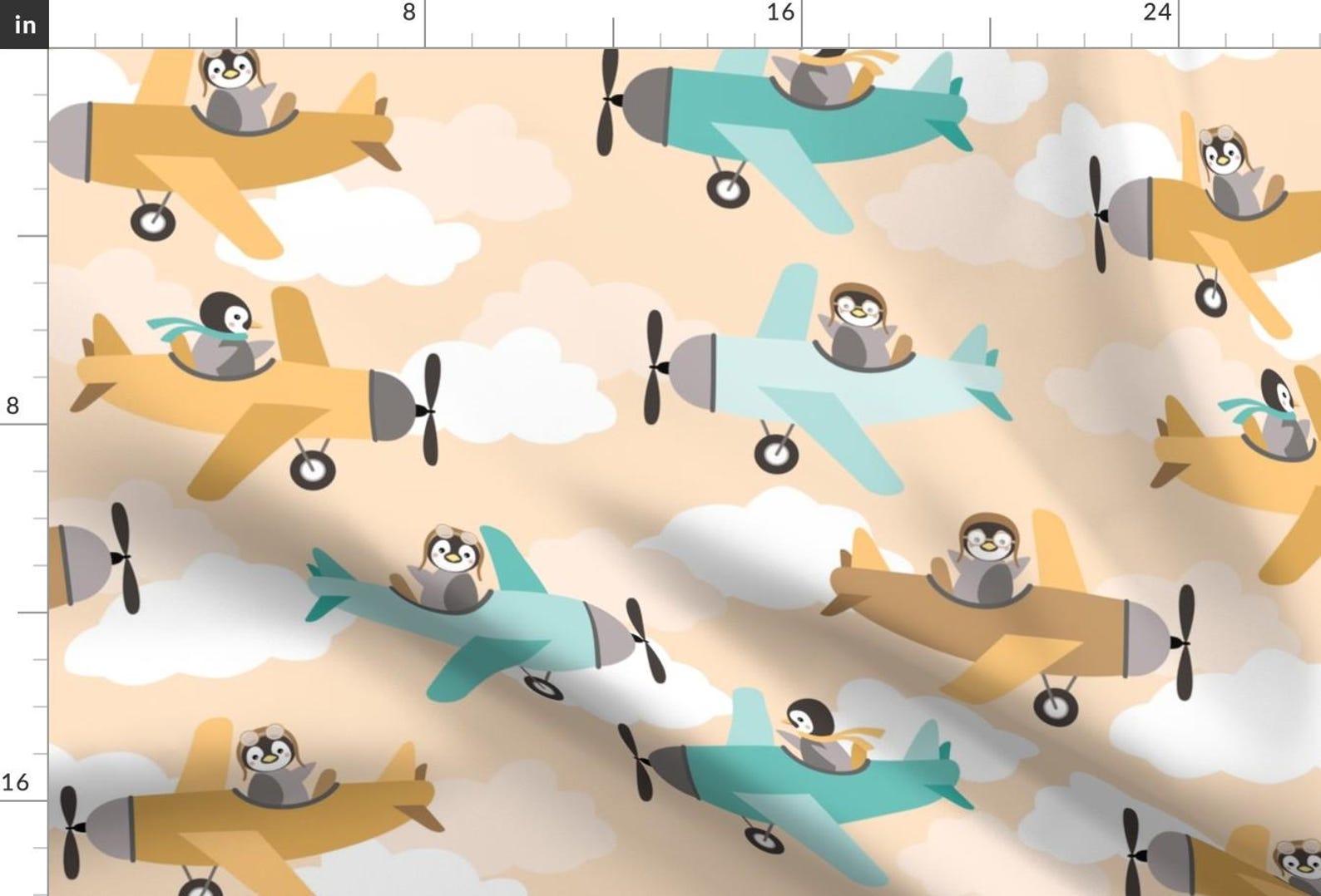 Airplane Fabric - These Birds Want to Fly by Heleenvanbuul - Modern ...