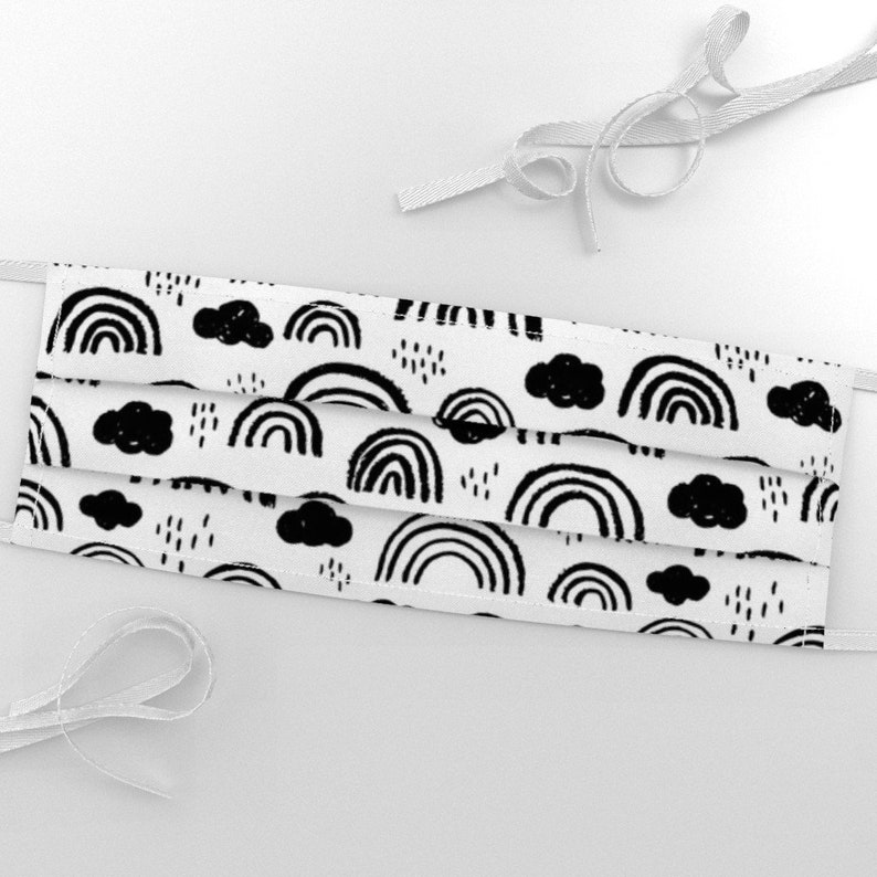 Monotoned Rainbows Fabric Abstract Rainbow Clouds Rain Sky | Etsy