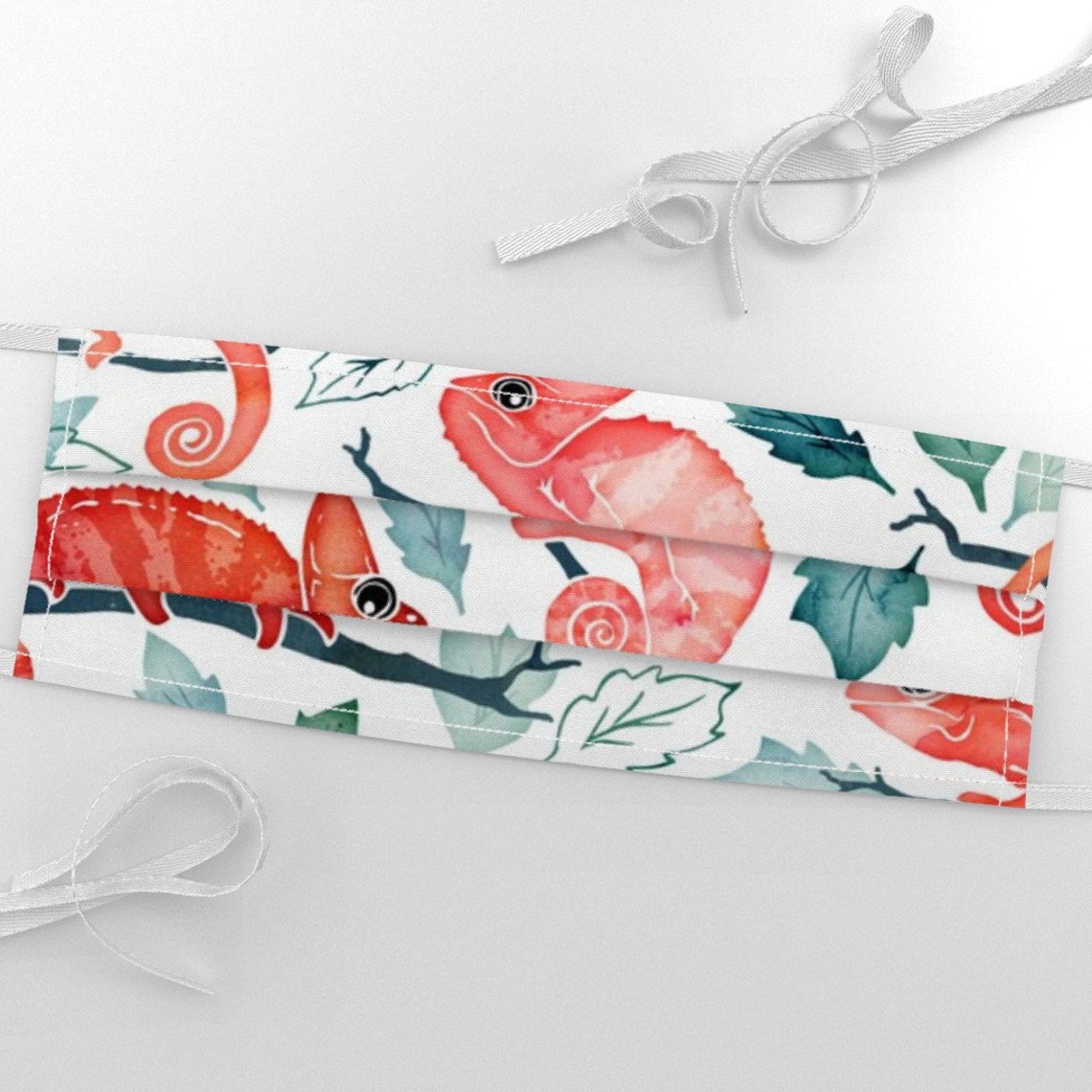 Chameleon Fabric Chameleon Garden by Adenaj Watercolor | Etsy
