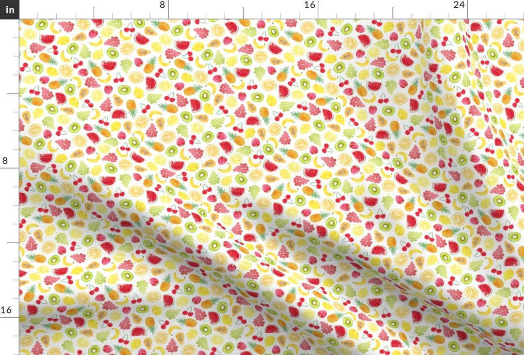 Summer Fruits Small Scale Pattern Fabric - Tutti Frutti Ditsy Summer by ...