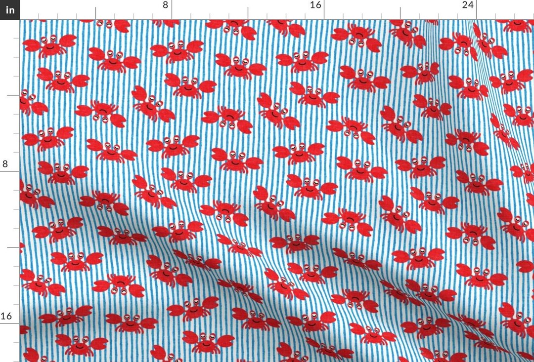 Cute Red Crab Apparel Fabric - Cute Crabs by Littlearrowdesign ...